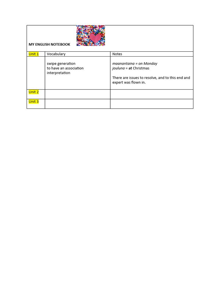 English Vocabulary Notes Guide | PDF