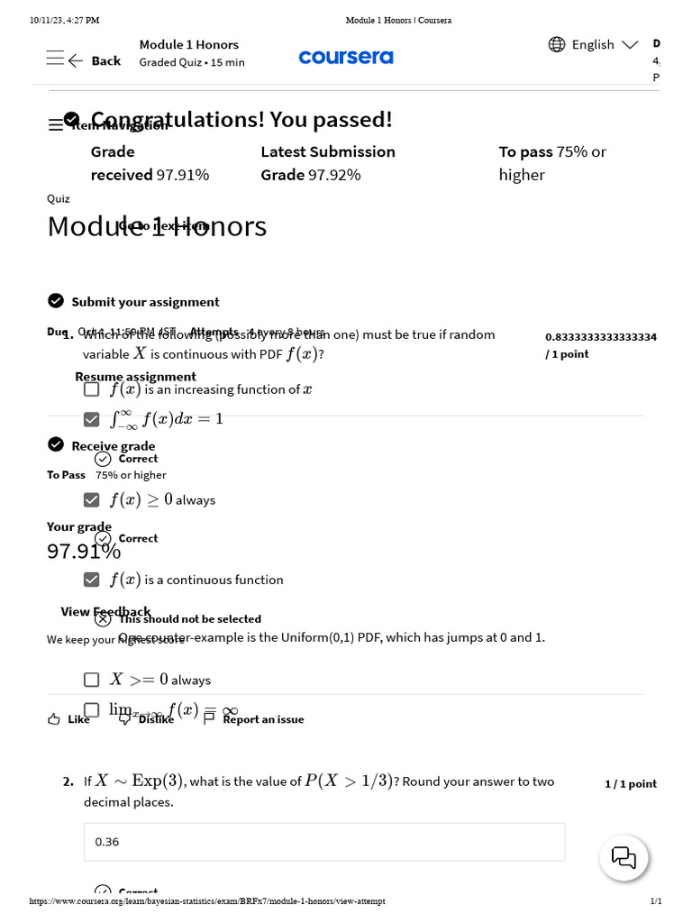 Module 1 Honors - Coursera | PDF