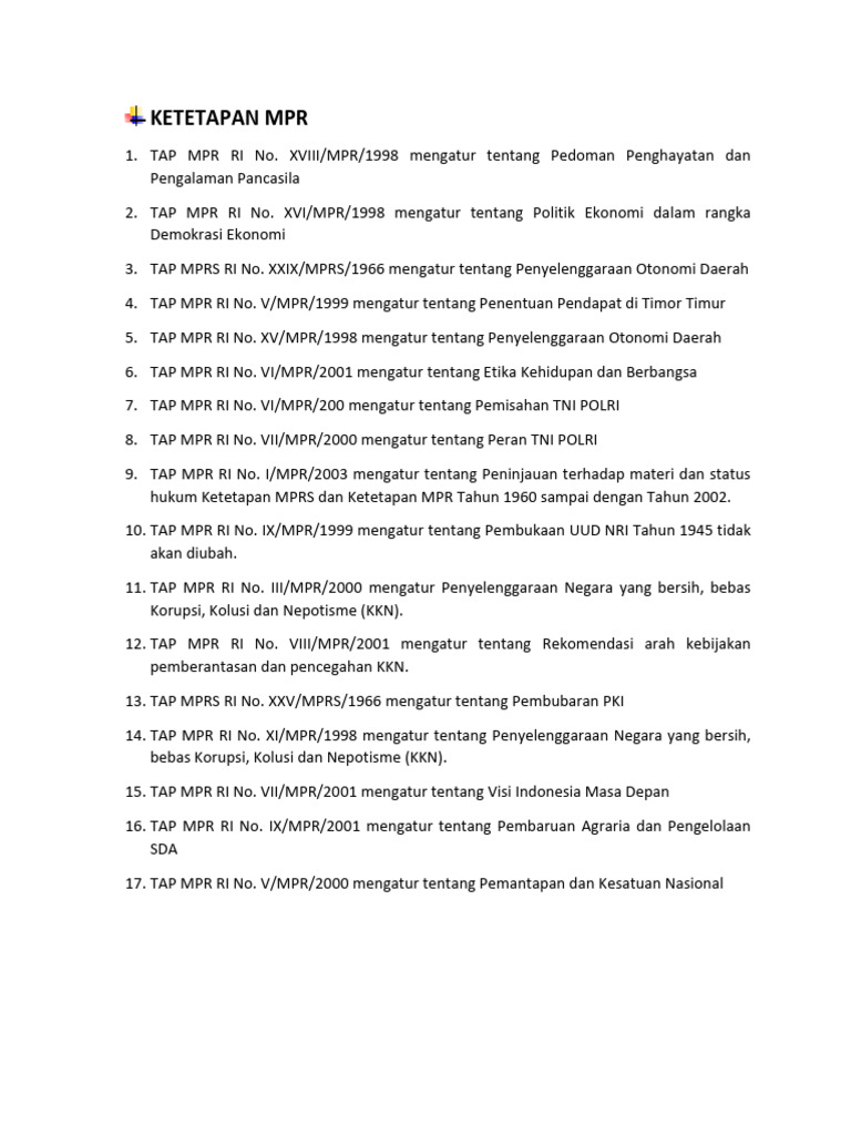 Ketetapan MPR | PDF | Ilmu Sosial | Hukum