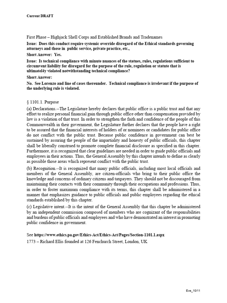 Part II Draft 1970s Onward 5600 Fka 5800 Public Record True Chain of ...