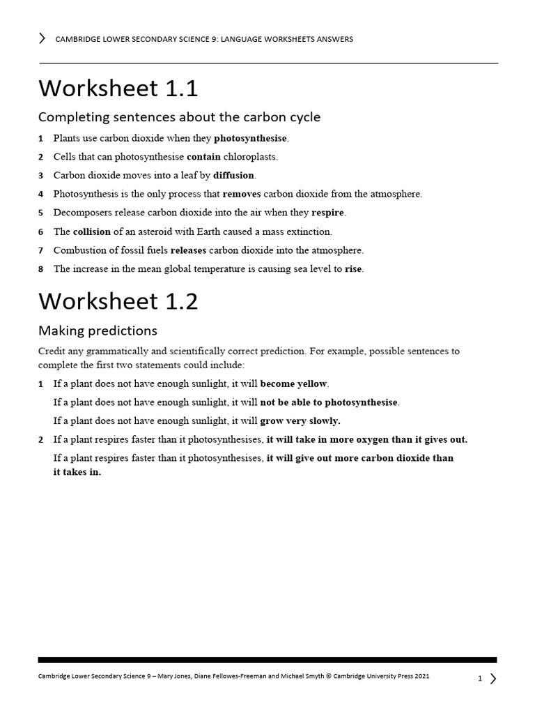 Lower - Secondary - Science - 9 - EL Worksheet Answers | PDF | Ion ...