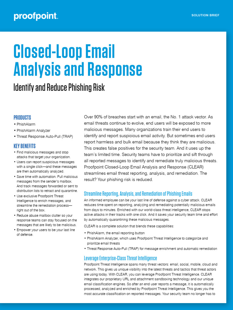 PFPT Us SB Closed Loop Email Analysis and Response | PDF | Security ...