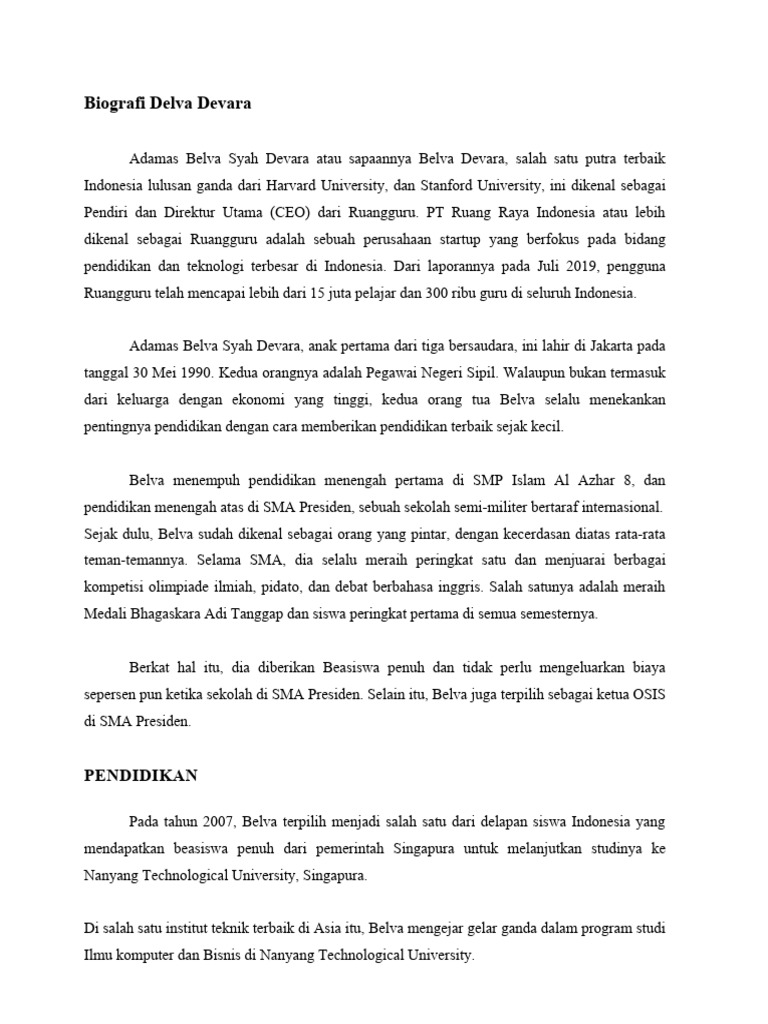 Biografi Belva Devara & WArren Buffett | PDF