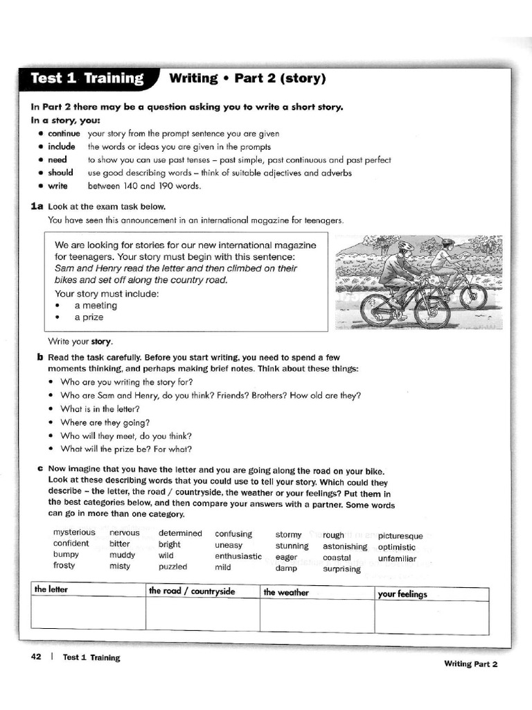 B2 Trainer-Test 1-How To Write A Story | PDF