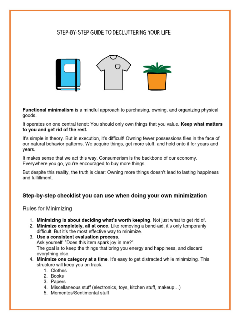 Step by Step Guide To Decluttering Your Life | PDF | Clothing