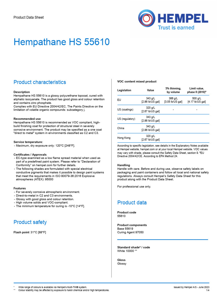 Hempathane HS 55610 | PDF