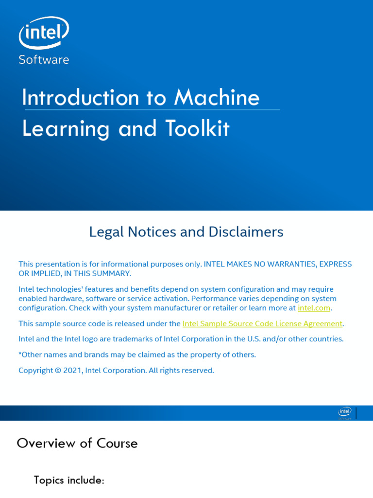 Introduction To Machine Learning and Toolkit | PDF