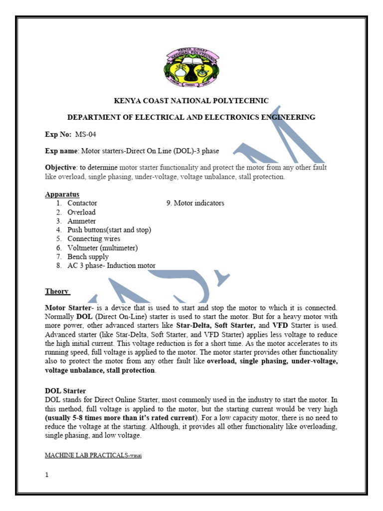 Machine Lab-3phase Dol | PDF