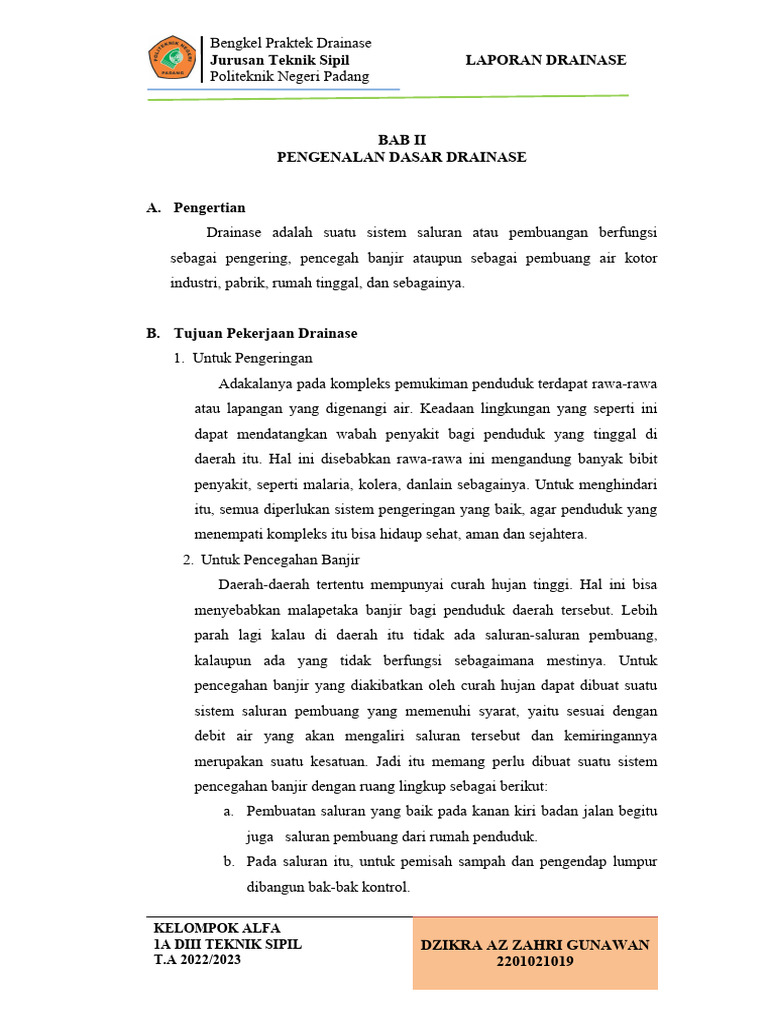 Bab 2 Pengenalan Drainase | PDF