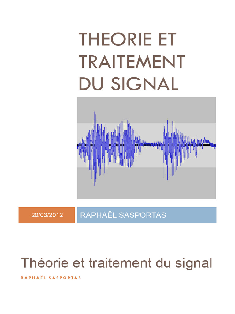 Théorie Et Traitement Du Signal - 1AE - 2022-2023 | PDF