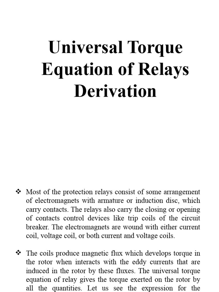 Universal Torque Equation Derivation | PDF