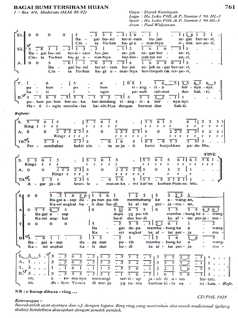Lagu Madah Bakti MB 761 | PDF