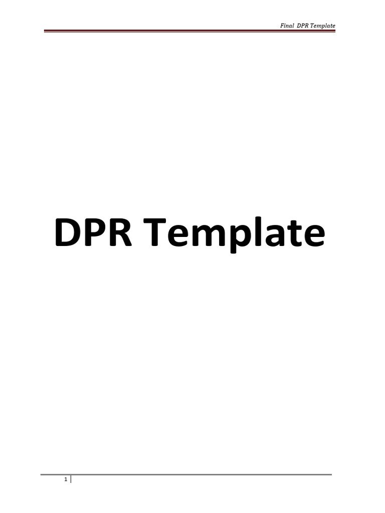 Dpr Template Final Pdf
