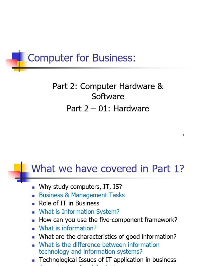 Computer Hardware & Software Overview | PDF | Computer Data Storage ...