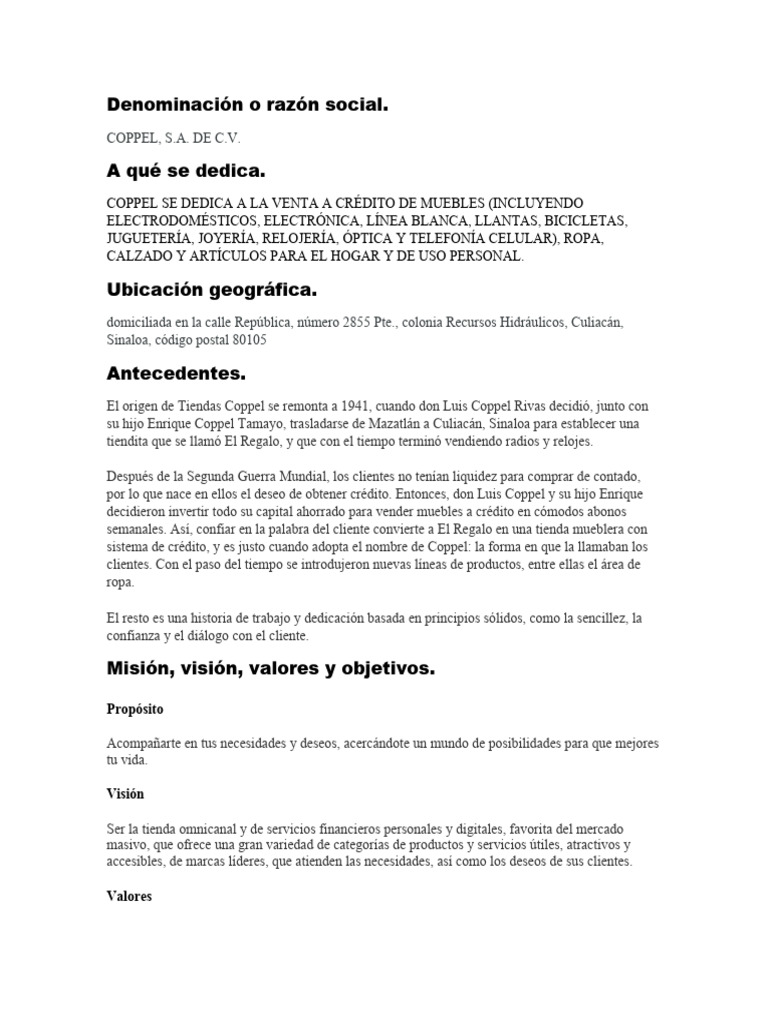 Historia y Expansión de Coppel | PDF | Hogar, jardinería y bricolaje ...