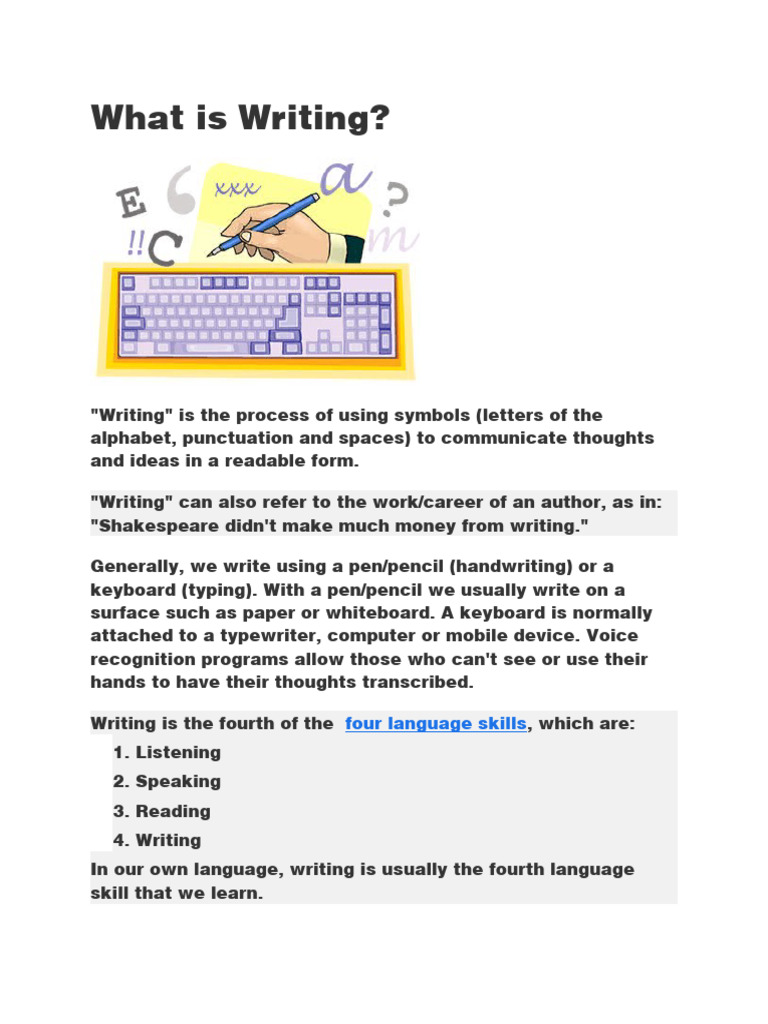 What Is Writing | Download Free PDF | Punctuation | Writing