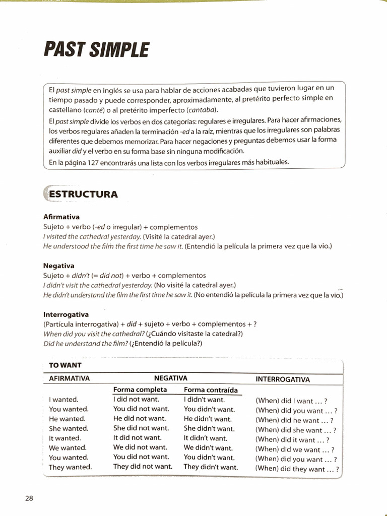Apuntes Teoría Del Past Simple | PDF