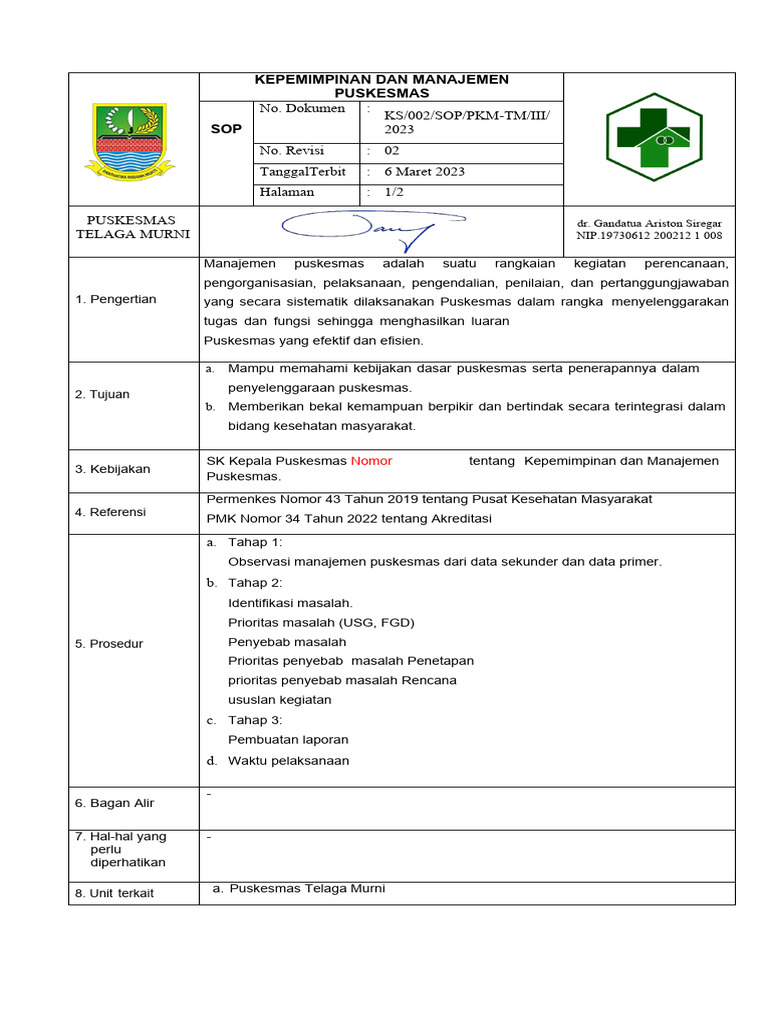 1.2.2.b SOP KMP | PDF | Bisnis | Sains & Matematika