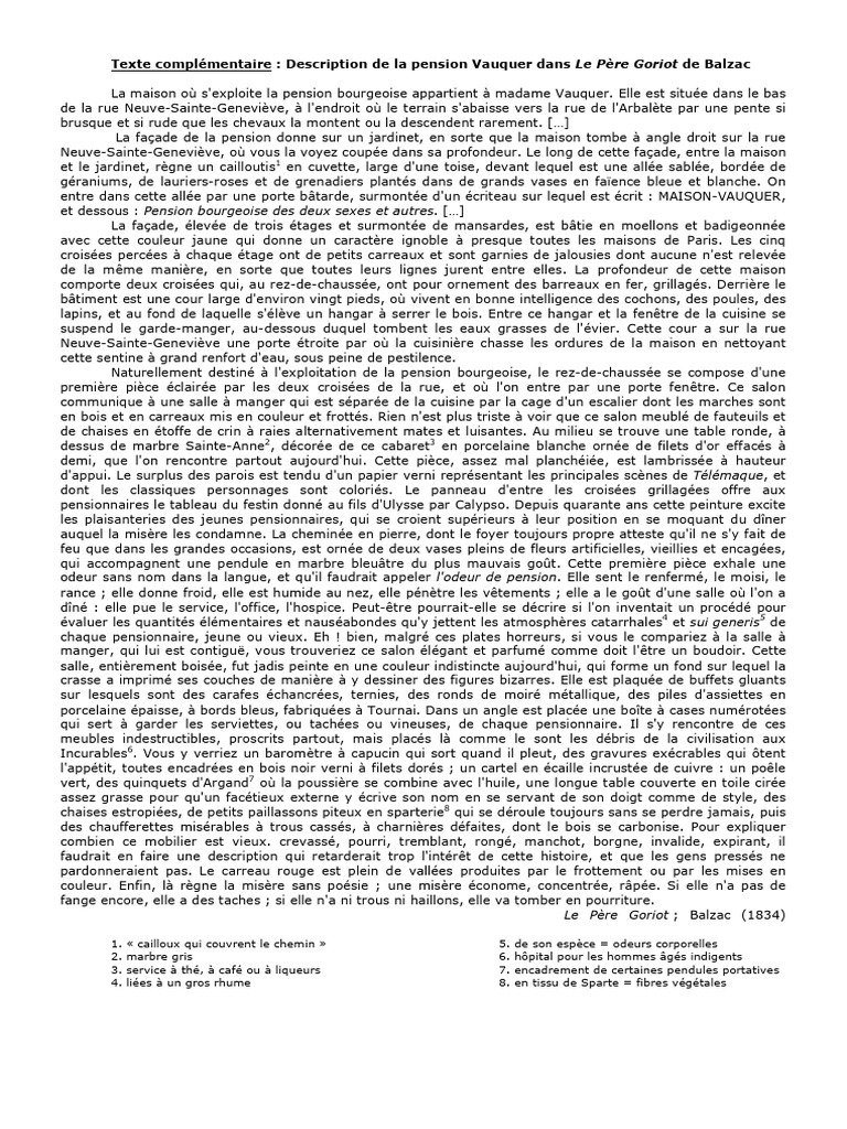 Description de La Pension Vauquer Texte | PDF