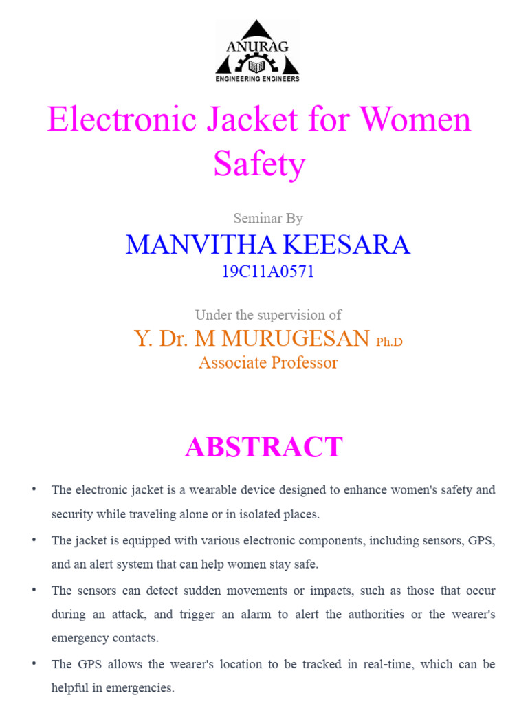 Electronic Jacket For Women Safety | PDF
