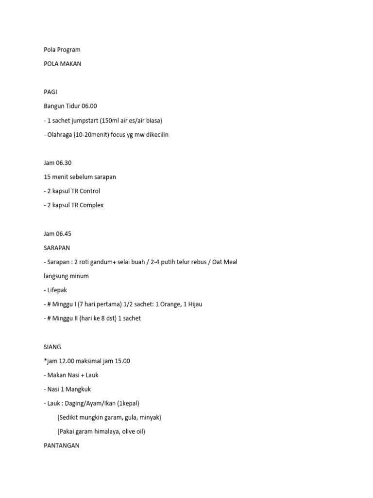 Pola Program TR90 | PDF