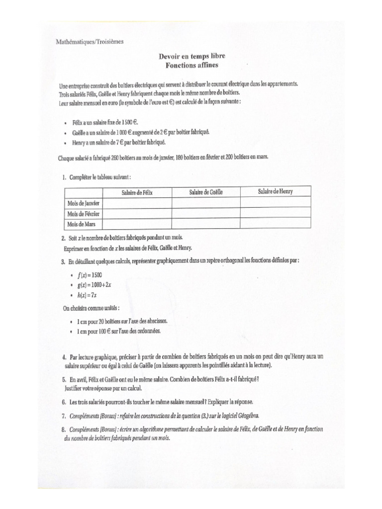 dm8 Fonctionsaffines 3b | PDF