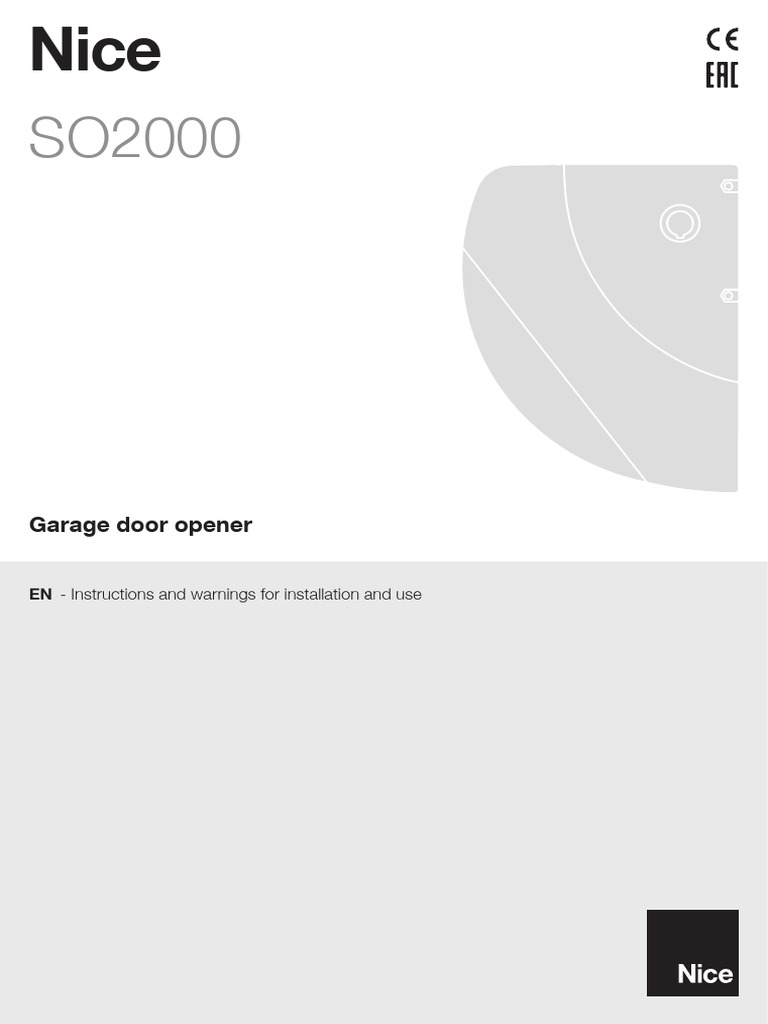 Nice So 2000 | PDF | Electric Motor | Door