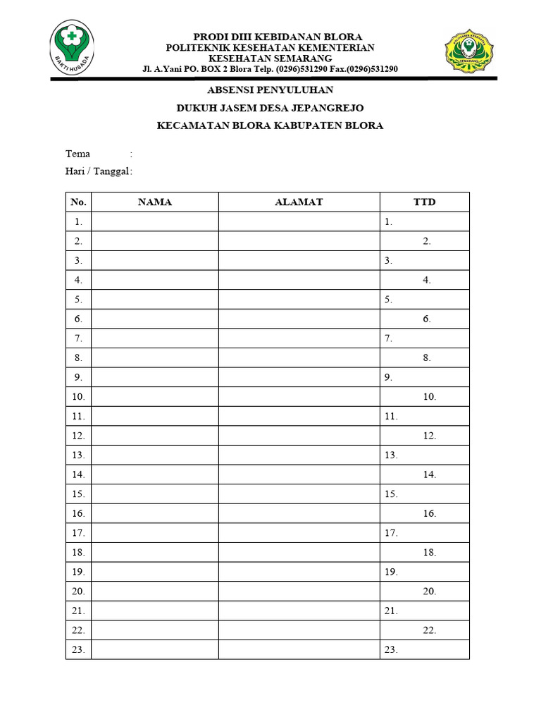 ABSENSI PENYULUHAN | PDF