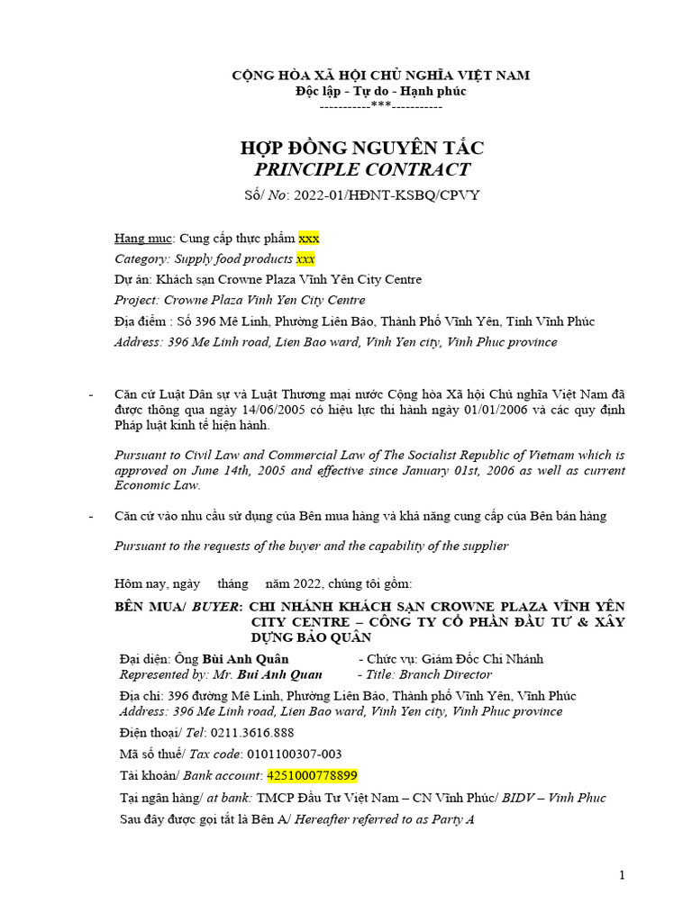 Principle Contract Final | PDF