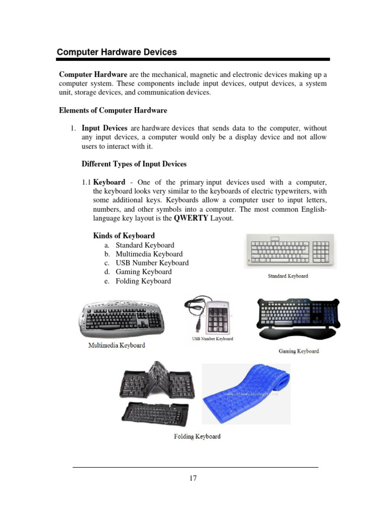 D Computer Hardware Devices Pdf