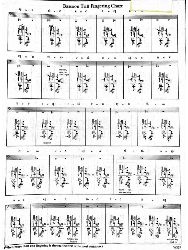 Bassoon Trill Fingerings | PDF