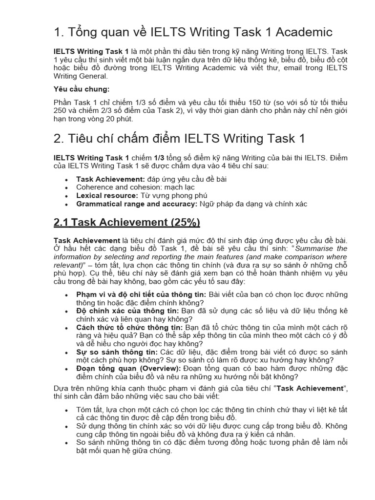 Writing Ielts Task 1 - Huong Dan Cach Viet | PDF