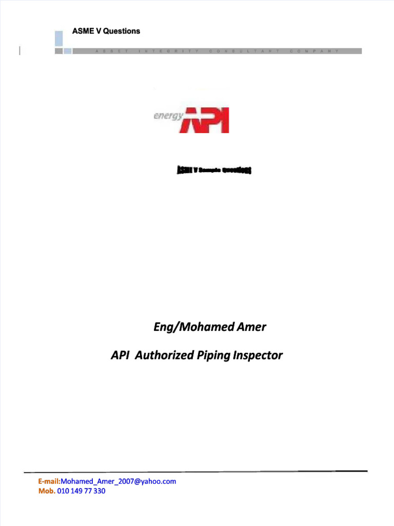 ASME V Questions | PDF