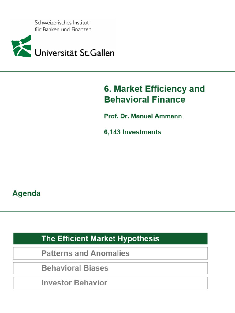06 - Market Efficiency and Behavioral Finance | PDF | Efficient Market ...