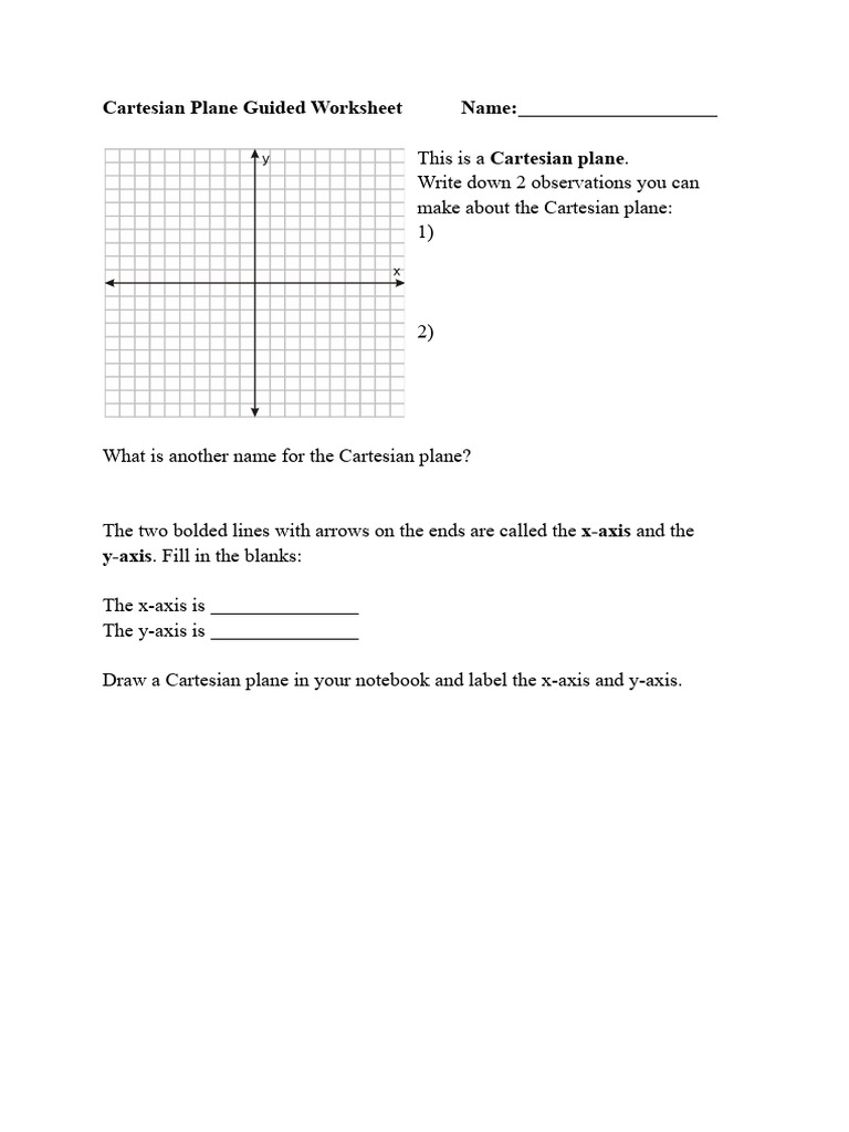 Cartesian Plane and Distance Formula Guided Worksheet-2 | PDF