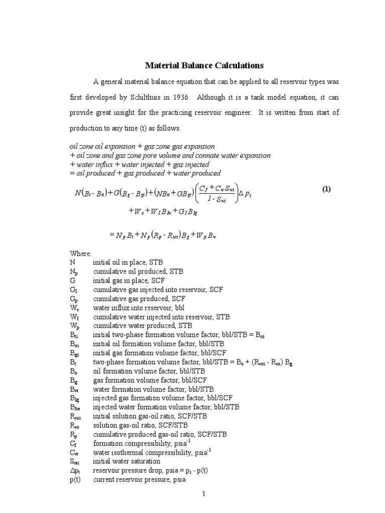 Reservoir Material Balance Guide | PDF | Petroleum Reservoir | Gases