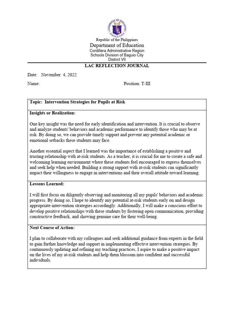 Intervention Strategies for At-Risk Pupils | PDF | Wellness