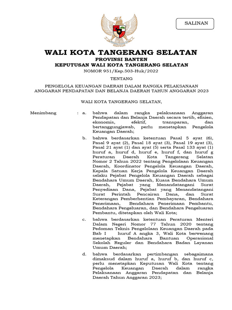 SK Bendahara 2023. | PDF