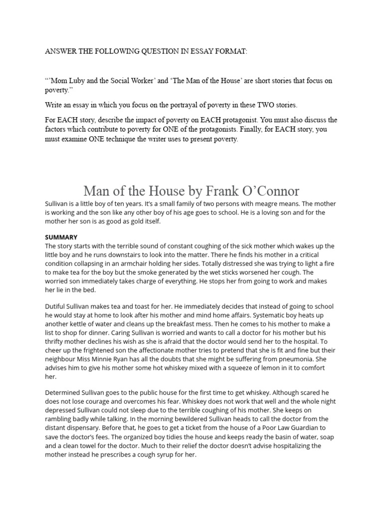 Poverty in "The Man of the House" | PDF