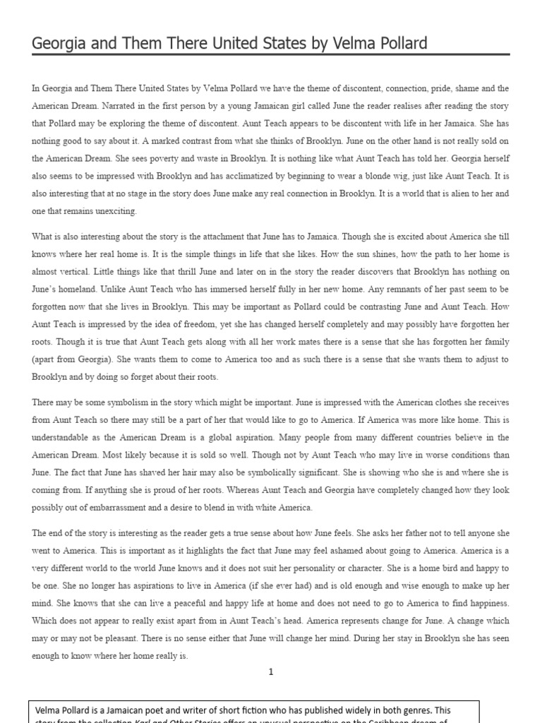 Summary of "Georgia and Them There" | PDF