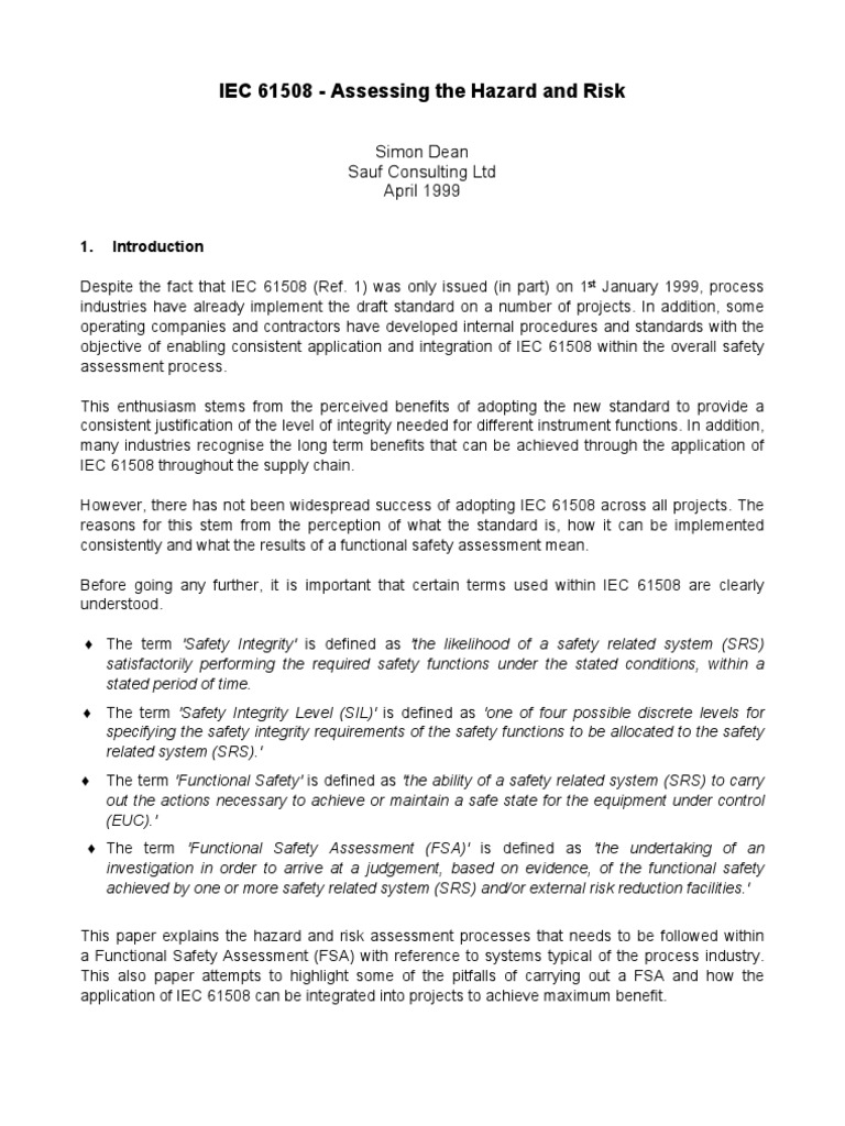 Iec 61508 | PDF | Risk Assessment | Risk