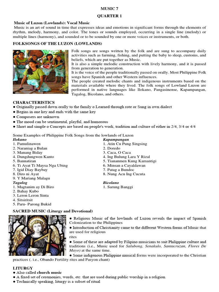 Mapeh7 Q1 Reading Materials | PDF