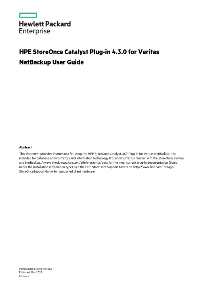 HPE StoreOnce Catalyst Plug-In 4.3.0 For Veritas NetBackup User Guide ...