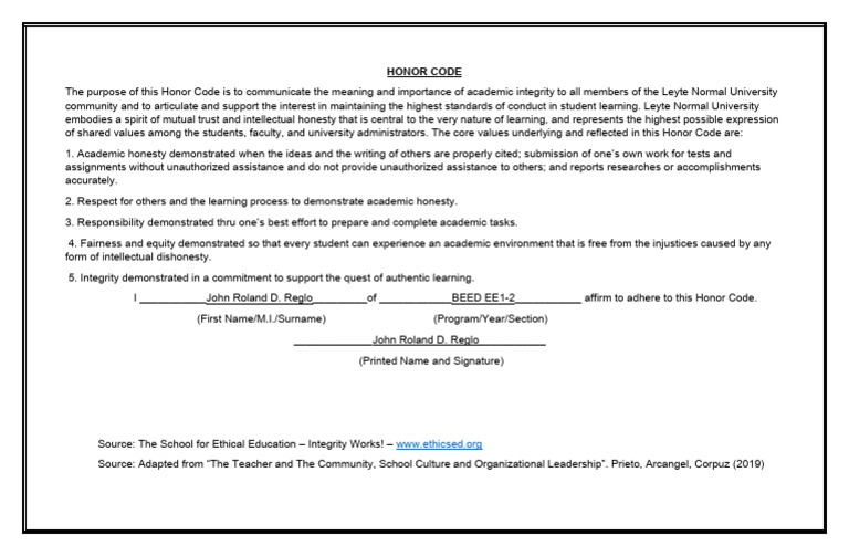 Honor Code | PDF