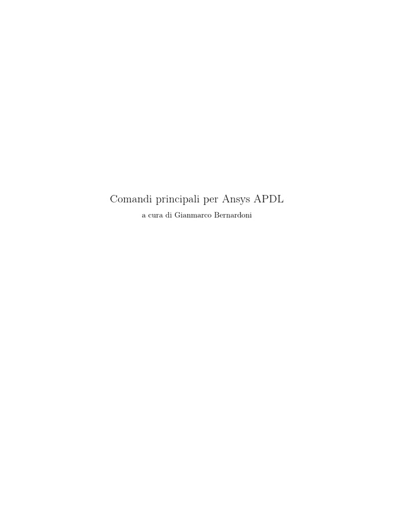 Comandi Ansys | PDF