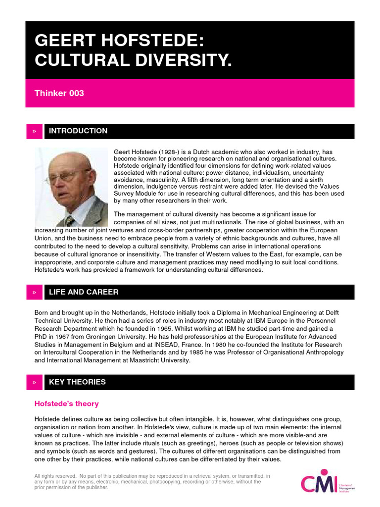 Geert-Hofstede | PDF | Social Science