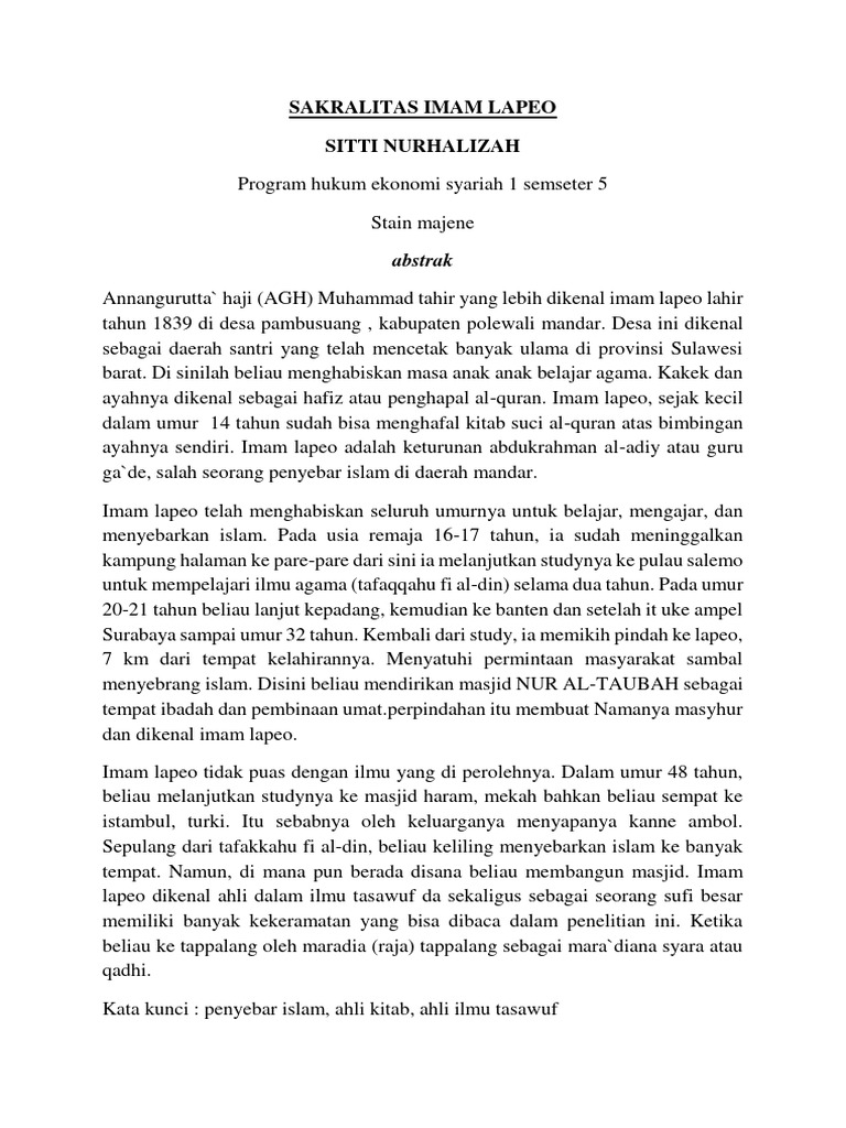 Kesaktian Imam Lapeo dalam Islam | PDF | Agama & Spiritualitas