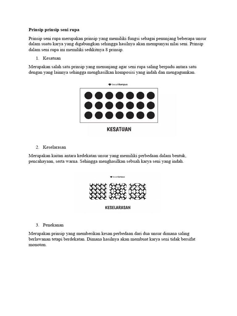 Prinsip Prinsip Seni Rupa | PDF