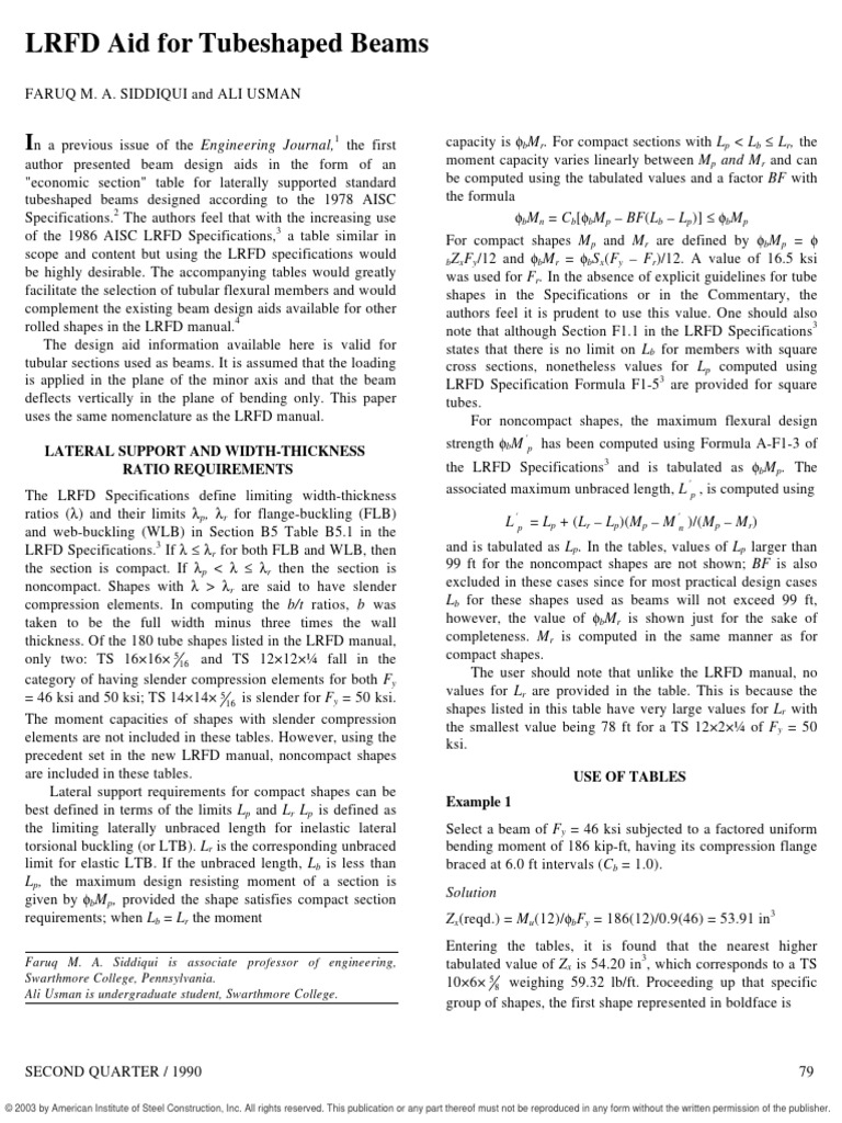 Template - CFM Section EPubs Engineering Journal12 | PDF | Buckling | Beam (Structure)
