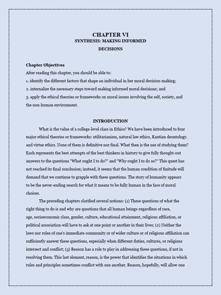 Ethics Chapter 6 | PDF | Rationality | Relativism